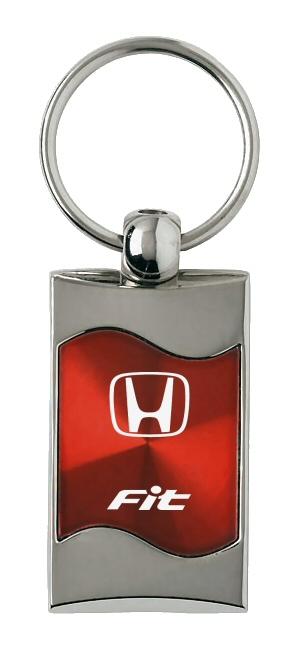 Purchase Honda Fit Red Rectangular Wave Metal Key Chain Ring Tag Key ...
