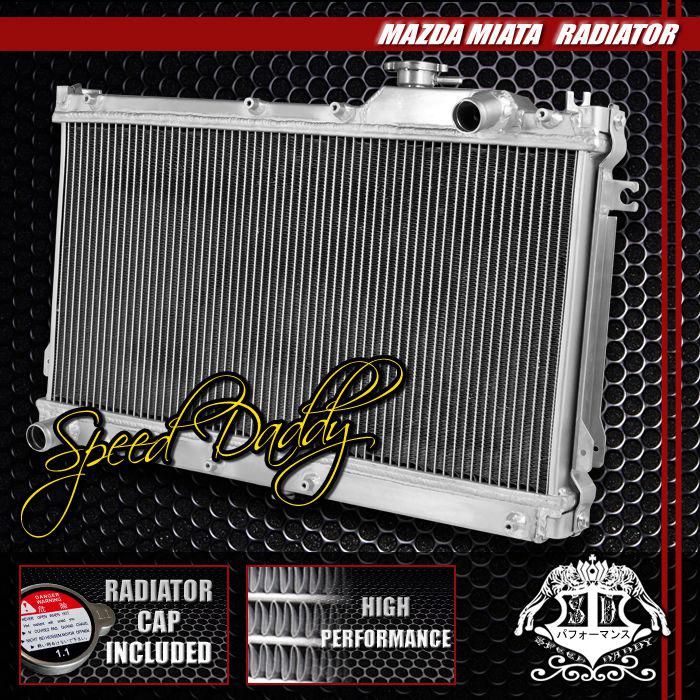 Buy 2-ROW/CORE FULL ALUMINUM RACING RADIATOR JDM 90-97 MAZDA MIATA MX5 ...