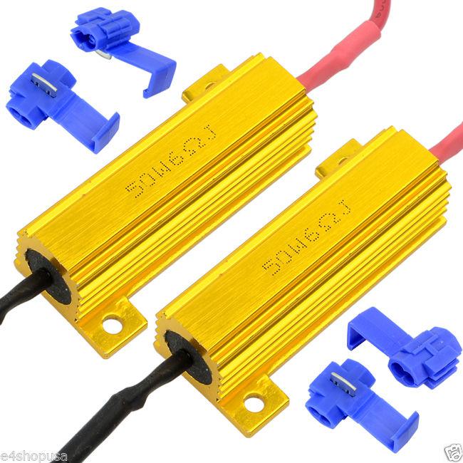 Buy 2X 50W 6ohm LED LOAD RESISTOR FIX FLASH SIGNAL ERROR HYPER RUNNING ...
