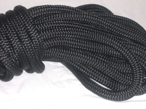 Buy 5/8 x 50 feet Double Braid Nylon BLACK ROPE Anchor Dock Hoist Winch ...