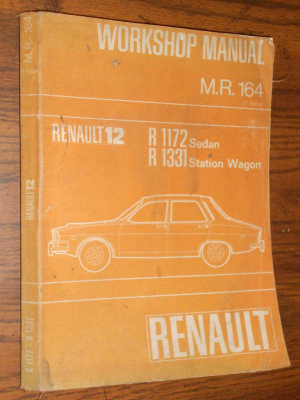Buy 1971 RENAULT 12 SHOP MANUAL / ORIGINAL SERVICE BOOK in Benton ...