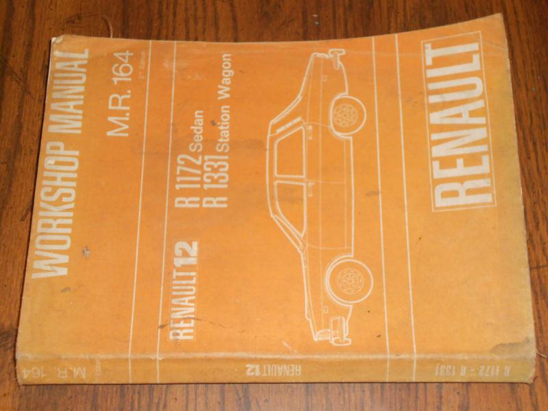 Buy 1971 RENAULT 12 SHOP MANUAL / ORIGINAL SERVICE BOOK in Benton ...