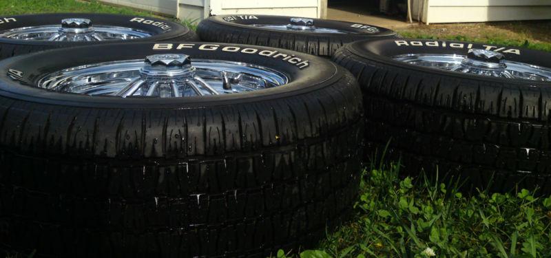 Buy Set of 4 Chrome Cragar Star Wire Wheels 30 Spokes With BF Goodrich ...