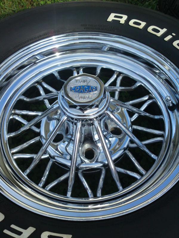 Buy Set of 4 Chrome Cragar Star Wire Wheels 30 Spokes With BF Goodrich ...