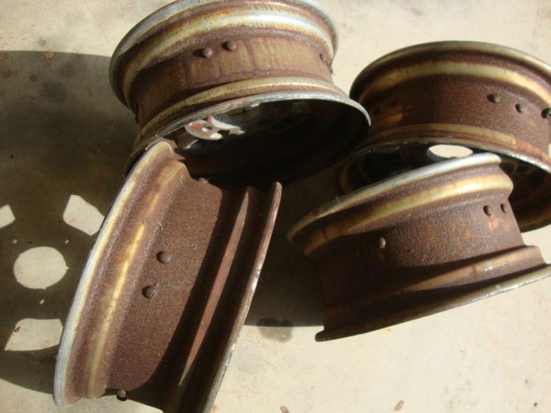 Purchase VINTAGE OLD SKOOL (4) RAT ROD STYLE ALUMINUM SPOKES MAG WHEELS ...