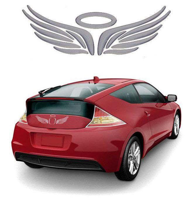 Purchase 3D Silver Angel Wings Car Window Bumper Sticker Emblem Logo ...