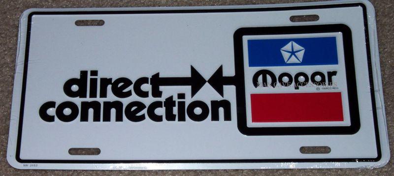 Sell MOPAR Direct Connection Embossed License Plate Plymouth Dodge ...