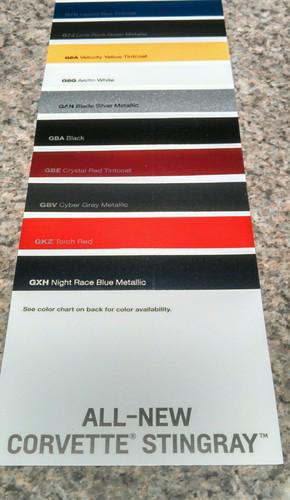 Sell 2014 Chevrolet Corvette Stingray color chart in Bozrah ...