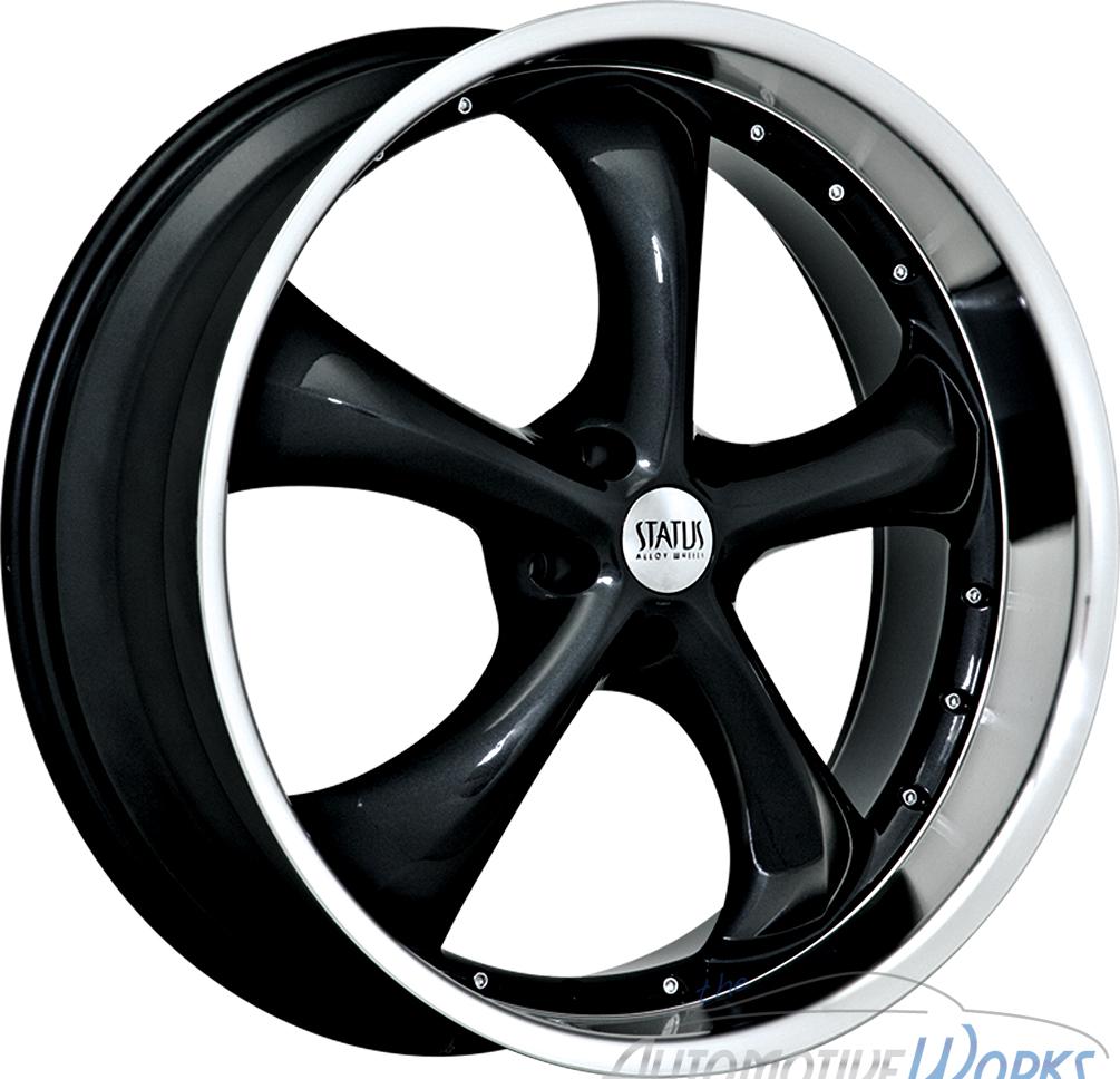Purchase 1 - 20x10 Status Retro 5x120 +20mm Gloss Black Machined Rim ...