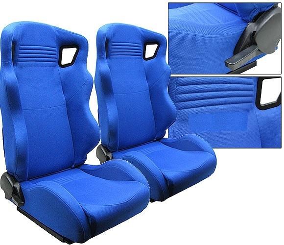 Purchase 2 BLUE CLOTH RACING SEATS RECLINABLE + SLIDERS VOLKSWAGEN NEW ...
