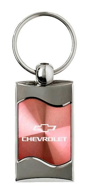 Purchase Chevrolet Pink Rectangular Wave Metal Key Chain Ring Tag Key ...