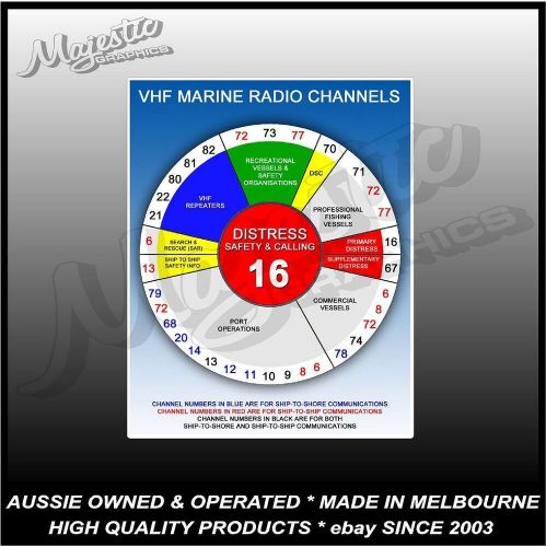 Buy VHF MARINE RADIO CHANNELS - 140mm x 110mm - MARINE SAFETY - DECAL ...