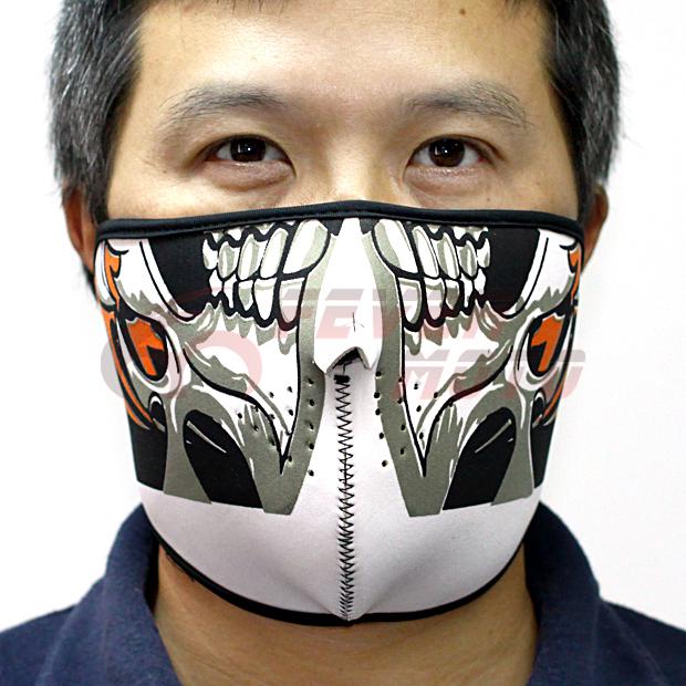 Buy FM New Veil Two-sided Orange Skull Neoprene Half Face Biker ...