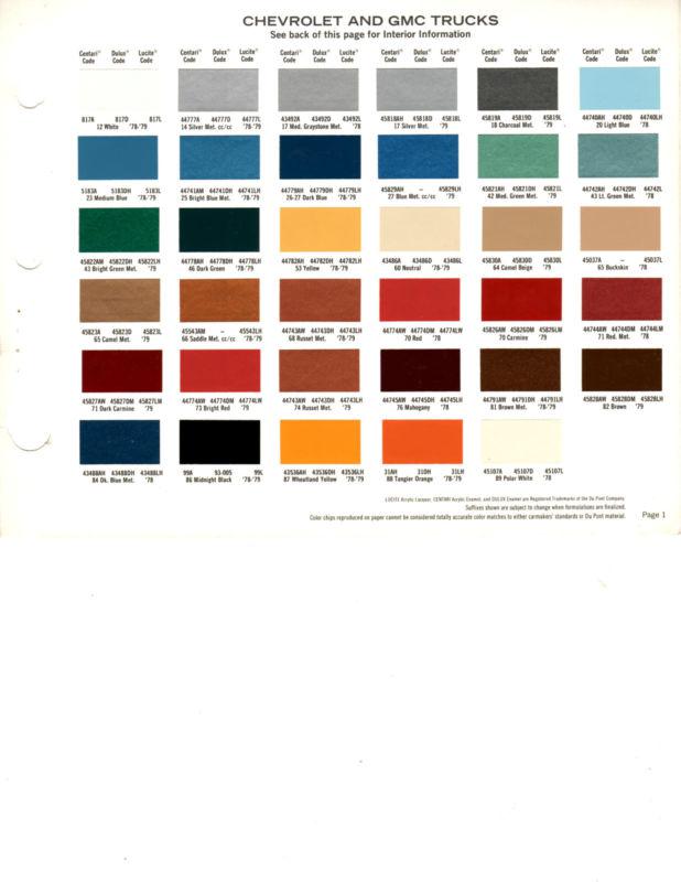 Find 1960 1961 1962 1963 1964 CORVAIR 95 CHEVROLET TRUCK PAINT CHIPS 14PC62 DITZLER 9 in Blaine ...