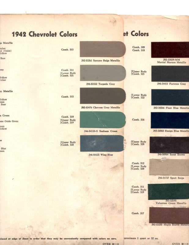 Find 1942 CHEVROLET DELUXE FLEETLINE FLEETMASTER STYLEMASTER 42 PAINT ...