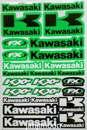 Find kawasaki green dirt bike racing motorcycle sticker decal black ...