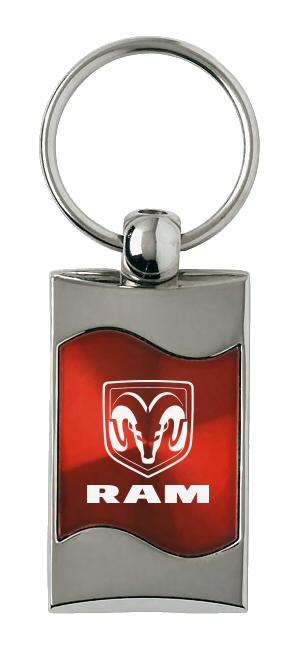 Find Dodge Ram Red Rectangular Wave Metal Key Chain Ring Tag Key Fob ...
