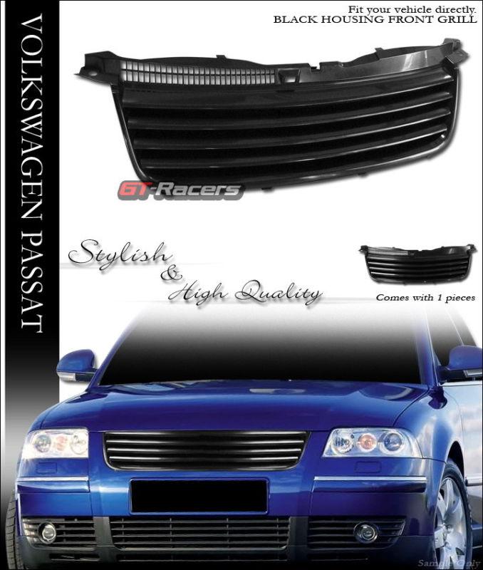 Sell BLK HORIZONTAL BADGELESS FRONT HOOD BUMPER GRILL GRILLE ABS 02-05 ...