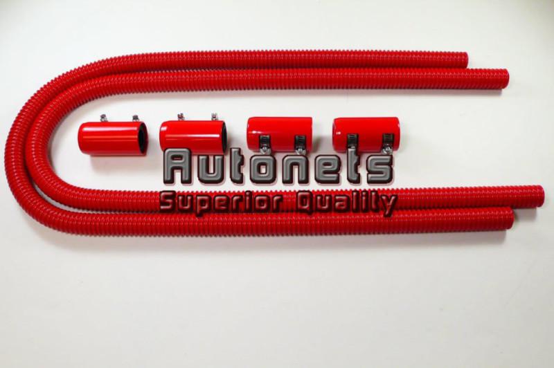 Sell 44" Red Stainless Steel Heater Hose Kit Red End Cap Street Hot Rat ...