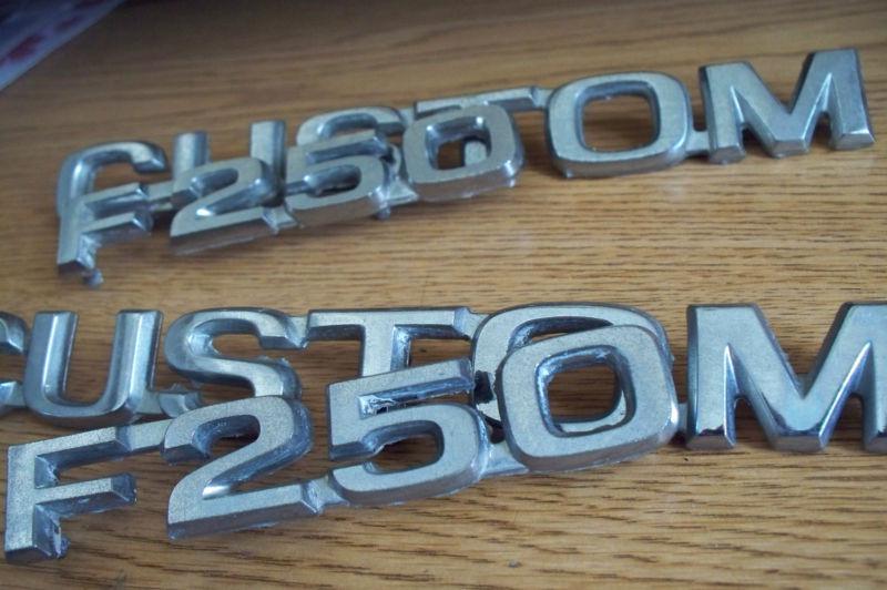 Purchase Vintage Ford F250 Custom Fender Emblems sets, ford f-250 f 250 ...