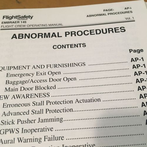 Purchase Embraer 145 Flight Crew Operating Manual , Vol. 1 in , for US ...