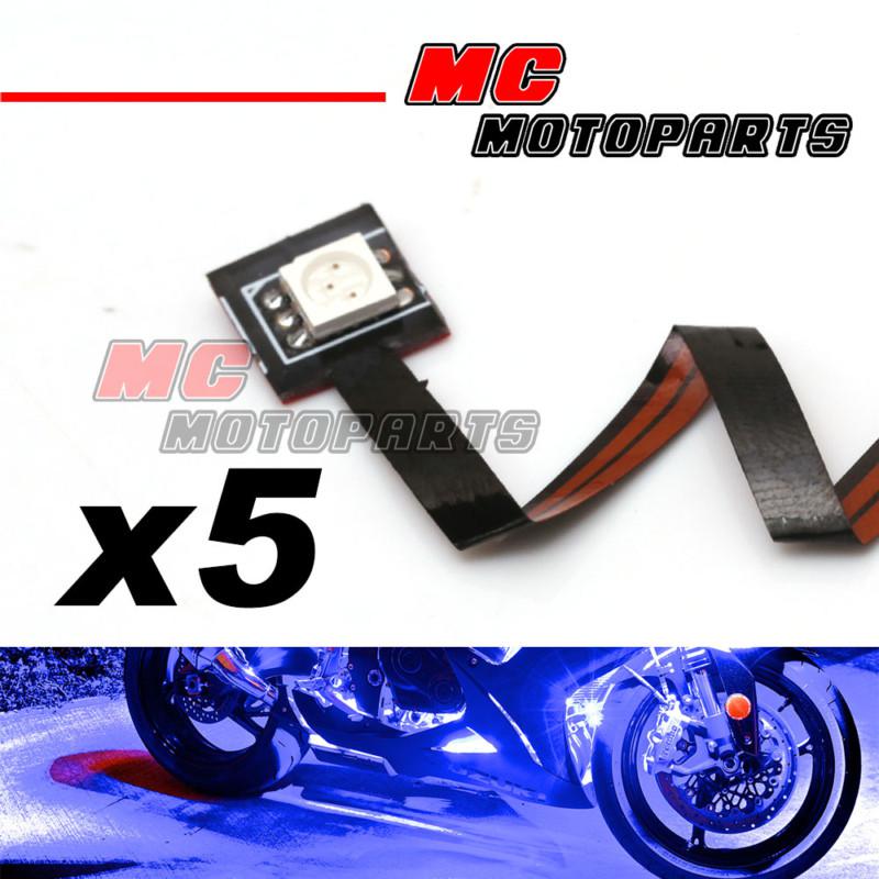 Purchase 5 pcs Blue Mini Tiny SMD LED 5050 12V Strip Lights for HARLEY ...