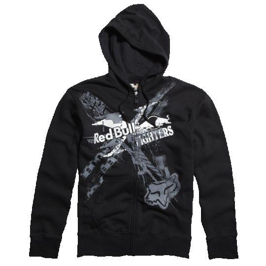 Buy FOX RACING RED BULL X-FIGHTERS EXPOSED ZIP FLEECE HOODIE Large in ...