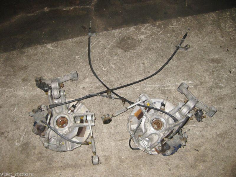 Buy REAR SPINDLES BRAKE ROTORS CALIPERS w/ CONTROL ARMS JDM MAZDA RX7 ...