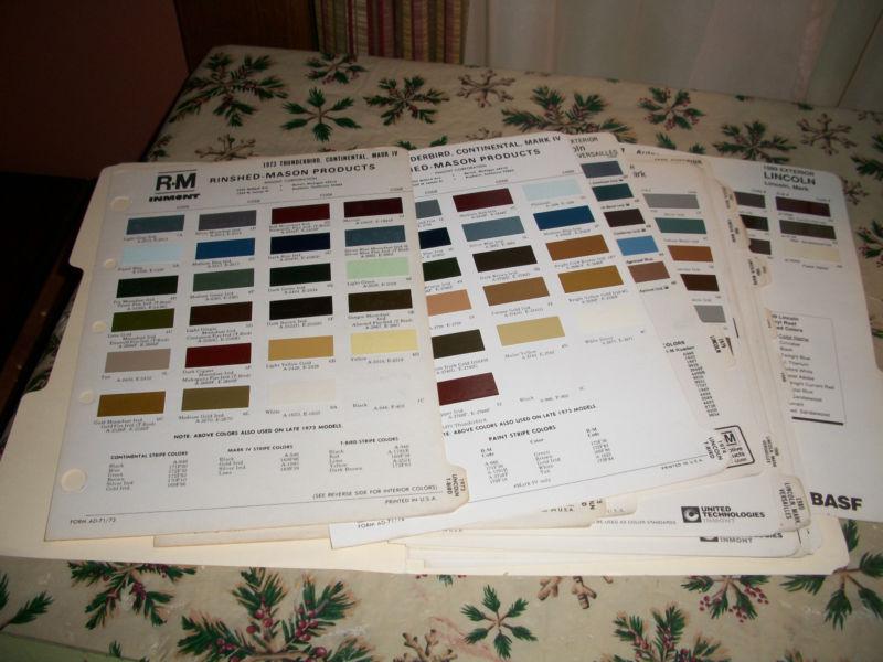 Buy LOT 0F 22 R M PAINT CHIP CHARTS 1973 THRU 1989 LINCOLN MARK ...