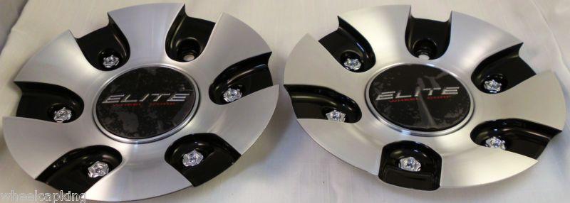 Buy Elite Wheels Chrome/Black Custom Wheel Center Cap Caps Set of 2 ...