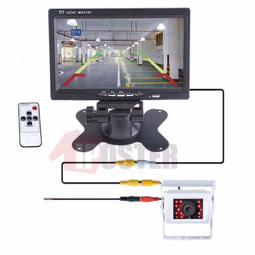 Find 12-24V 7" TFT LCD Rear view Monitor + 18 IR LEDs Backup Camera For ...