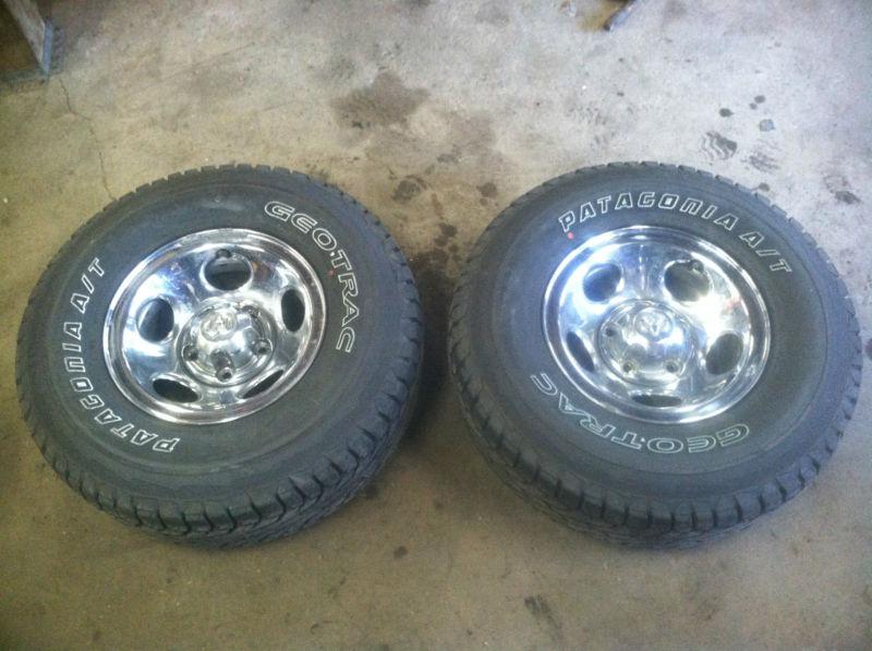 Find PAIR 2 CHROME WHEELS RIMS 15X8 OEM DODGE RAM 1500 TIRES 31 10.50 ...