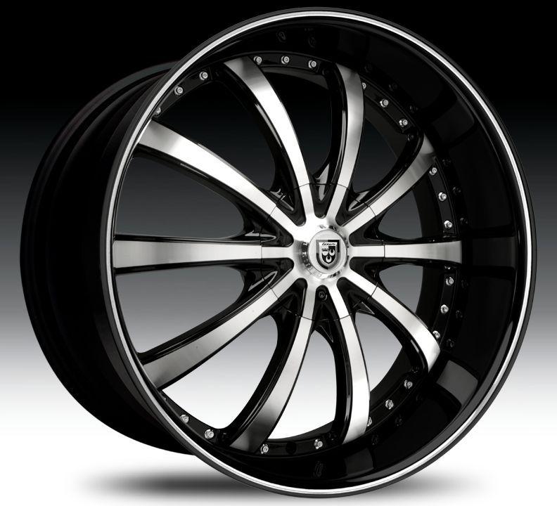 Find 28" Lexani LSS-10 Wheel SET 28x10 Black Machined & Black Lip LSS10 ...