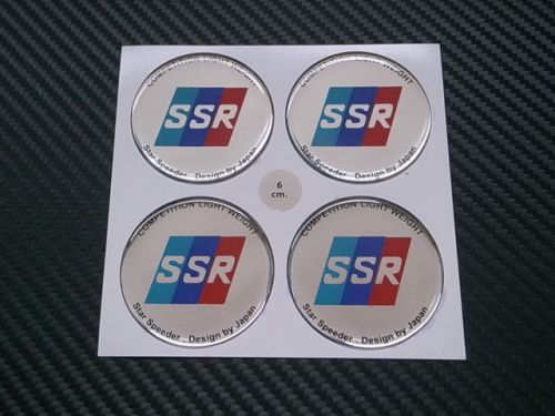 Sell Set of 4 SSR WHEEL CENTER CAP RESIN DECAL / STICKER 60mm SILVE ...