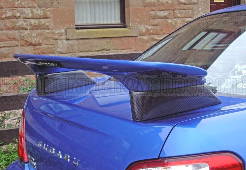 Sell CARBON FIBER 02-07 IMPREZA WRX STI GDA GDB REAR WING TRUNK SPOILER RISER BLOCKS in Factory ...