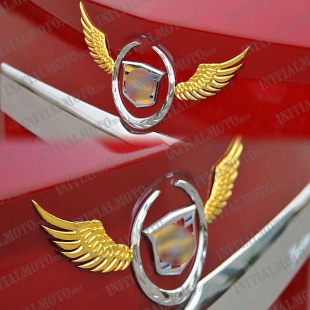 Buy Universal Car 3D Metal Golden Angel Wings Aile Logo Emblem Marker ...