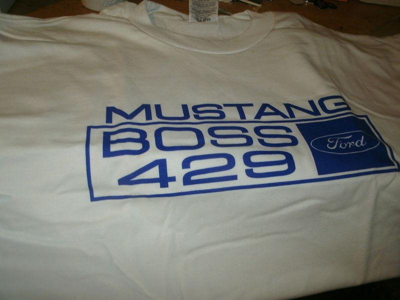Buy 1969 1970 FORD MUSTANG BOSS 429 BLUE WHITE VINTAGE LOGO TEE SHIRT T ...