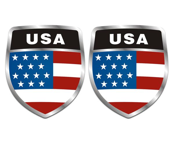 Buy American Flag Shield Decal SET 4"x3.4" USA Old Glory Vinyl Car ...
