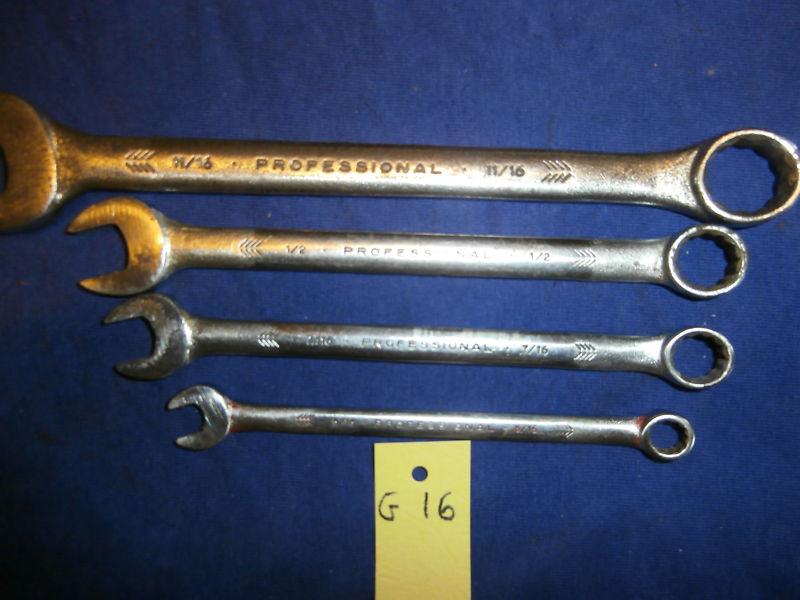 Buy G16 VINTAGE PROTO PROF. TOOLS USA 12?? 4 PCS 12 PT. COMB. WRENCHES ...