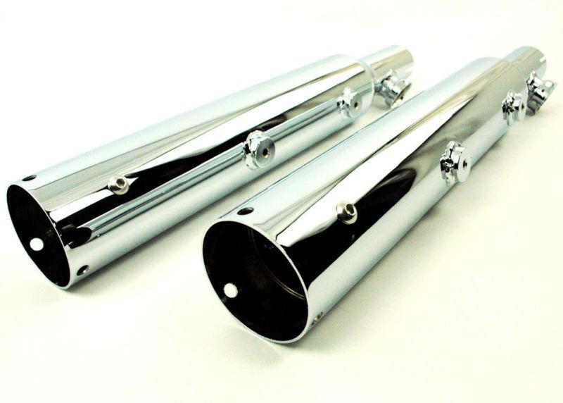 Purchase RUSH 3" CHROME MUFFLERS SLIP-ON EXHAUST PIPES TIP COMPAT ...