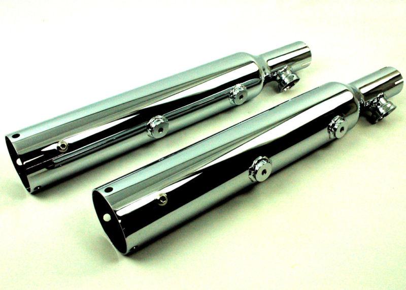 Purchase RUSH 3" CHROME MUFFLERS SLIP-ON EXHAUST PIPES TIP COMPAT ...