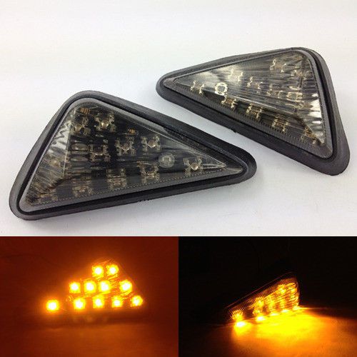 Purchase Universal Motorcycle Smoke Amber LED Euro Triangle Flush Mount ...