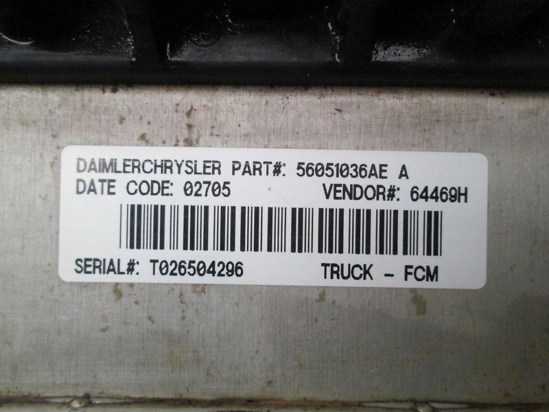 Purchase 02-05 Dodge Ram Pickup front control module FCM Lighting ...