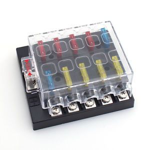 Buy 12V 10 Way 24V Blade Fuse Box Holder & Bus Bar Kit Van Truck New ...