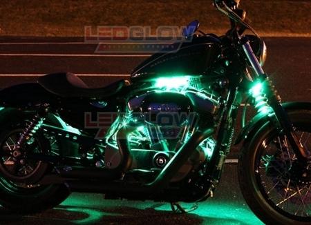 Buy Green Neon LED Motorcycle Lighting Neon Kit w 14 Flexible Strips ...
