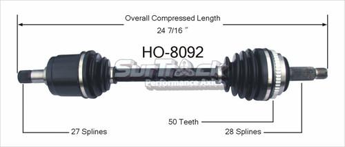 Buy SURTRACK PERF AXLES HO-8092 CV Half-Shaft Assembly-New CV Axle ...