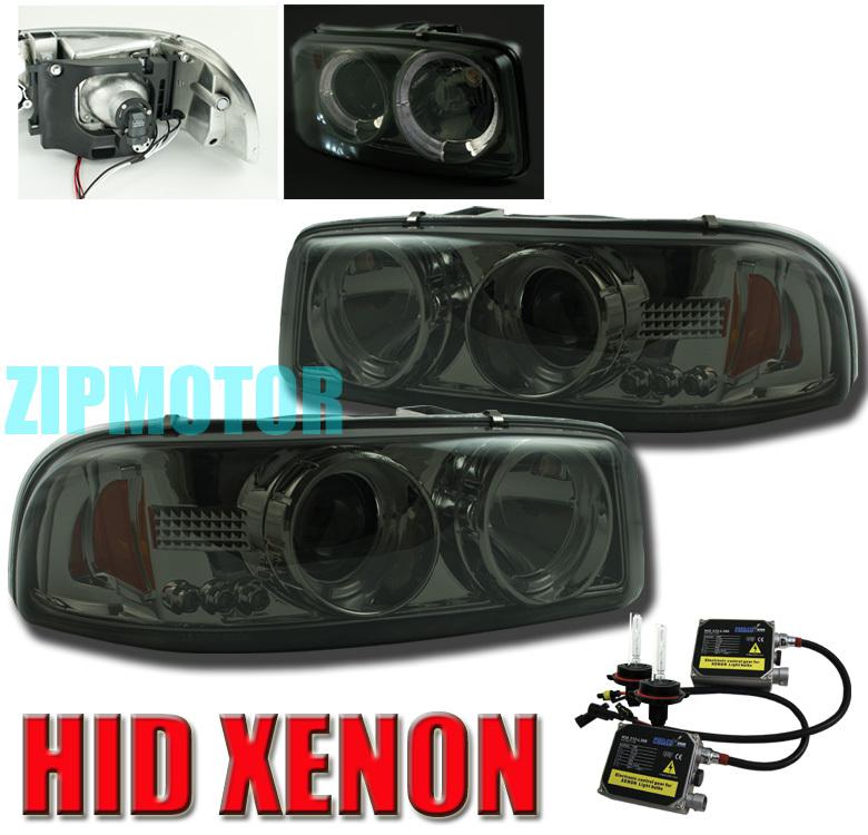 Find 99-06 SIERRA HALO SMOKE PROJECTOR HEAD LIGHTS+6000K HID in ...