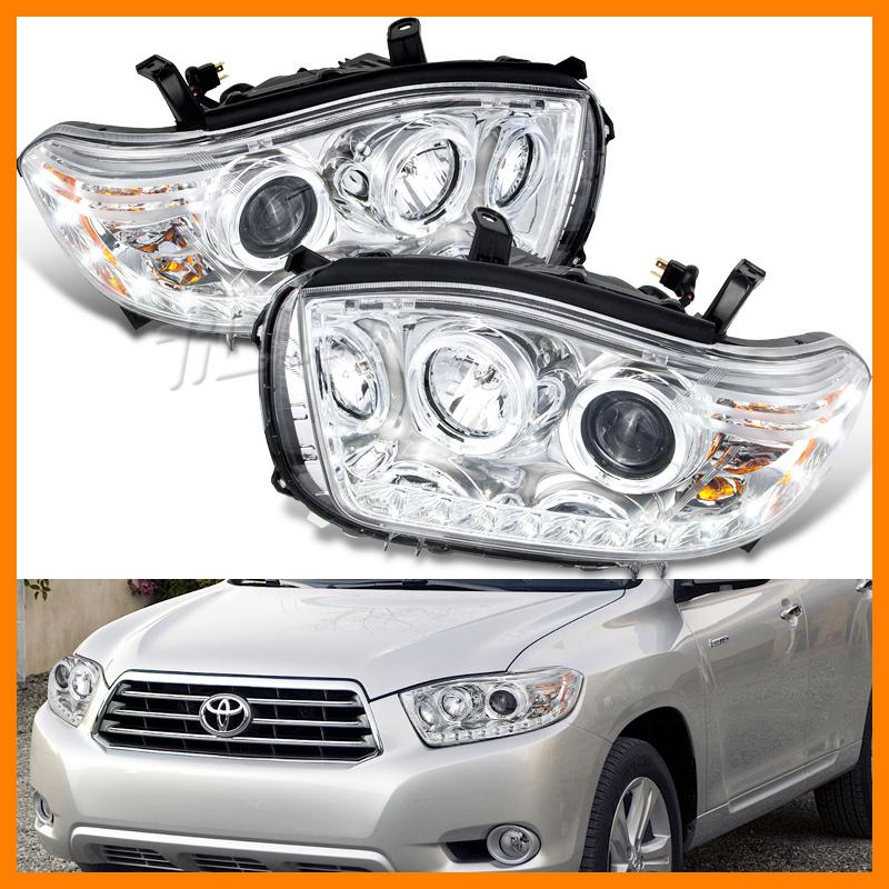 Find 08-10 TOYOTA HIGHLANDER CHROME LED HALO PROJECTOR HEADLIGHTS ...