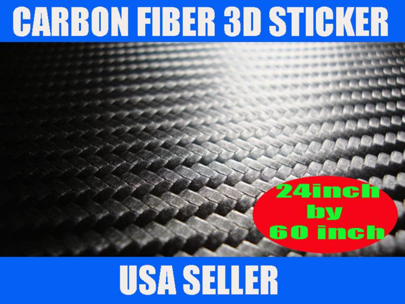 Sell 24"x60" 3D BLACK CARBON FIBER Vinyl Sticker Wrap Sheet LAND ROVER ...