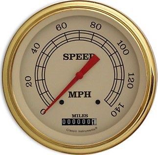 Sell Classic Instruments VT56GLF Speedometer 140 MPH - Vintage - Gold ...